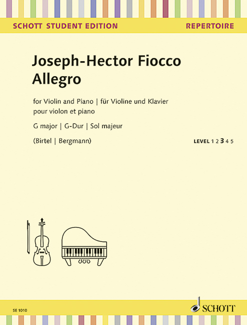 Fiocco, Joseph-Hector : Allegro G major, - violin and piano - Schott ...